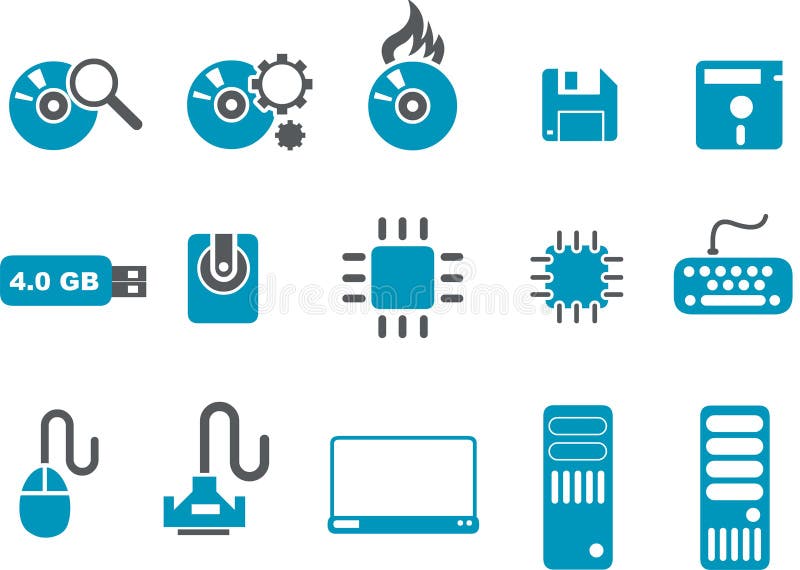 Computer Icon Set stock vector. Illustration of floppy - 8402378