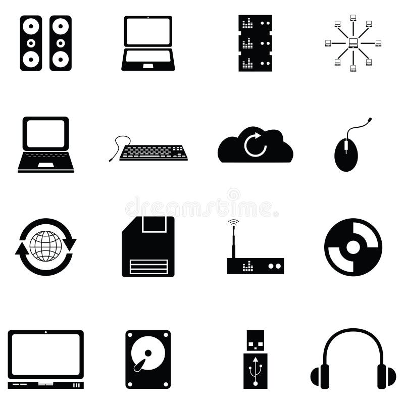 Computer icon set stock vector. Illustration of panel - 107347507