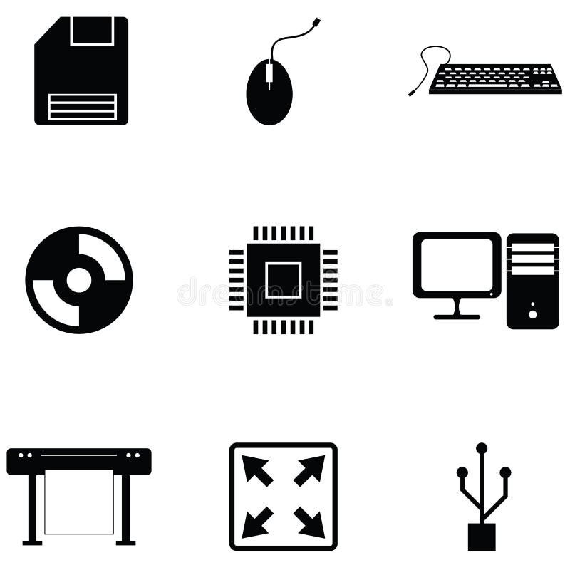 Computer icon set stock vector. Illustration of desktop - 120562875