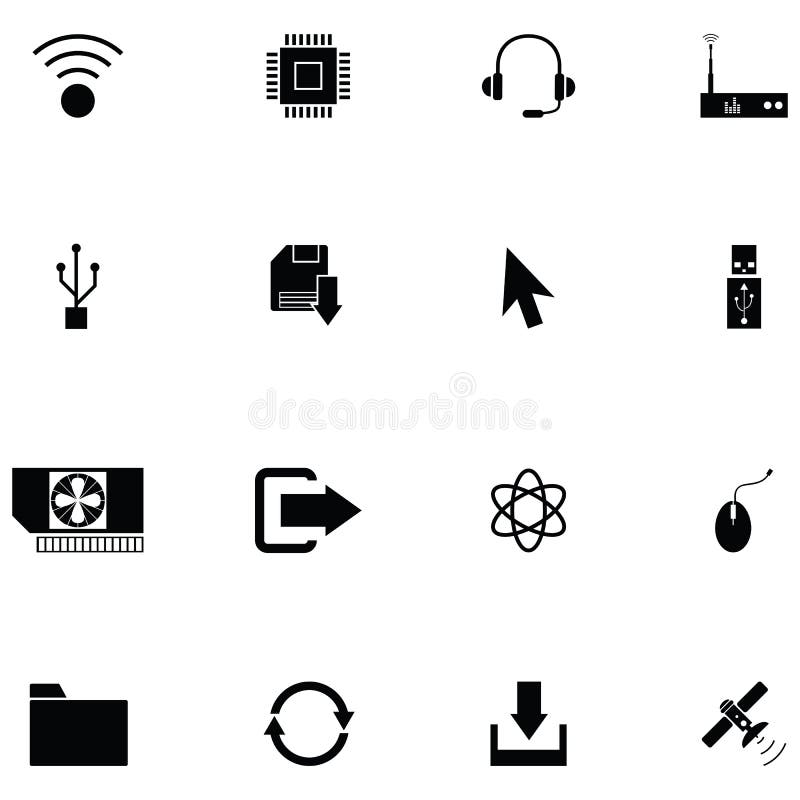Computer icon set stock vector. Illustration of sign - 131396946