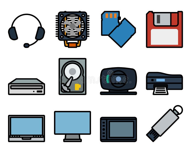 Computer Icon Set stock vector. Illustration of computer - 239473580