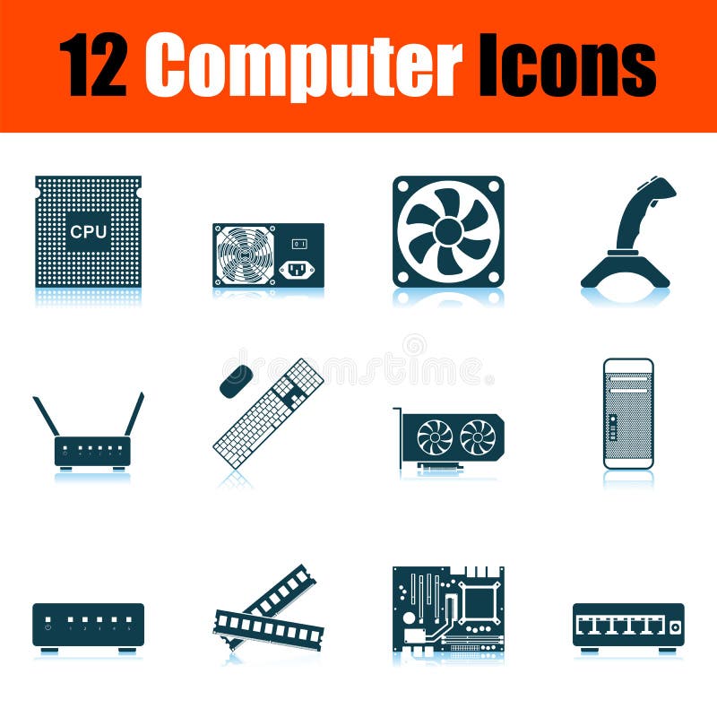 Computer Icon Set stock vector. Illustration of hardware - 146071314