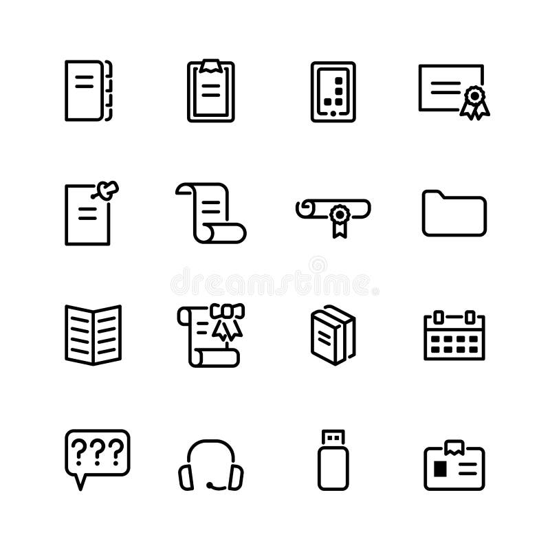 Computer Icon Set (black and White Colors) Stock Vector - Illustration ...