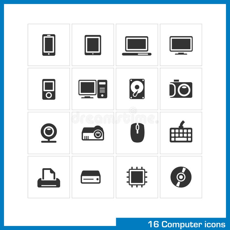 Computer icon set. stock vector. Illustration of business - 69034034