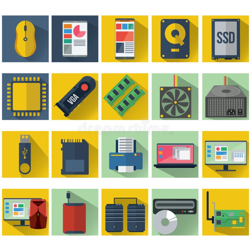 Computer Icon Set. Vector Illustration Decorative Design Stock Vector ...