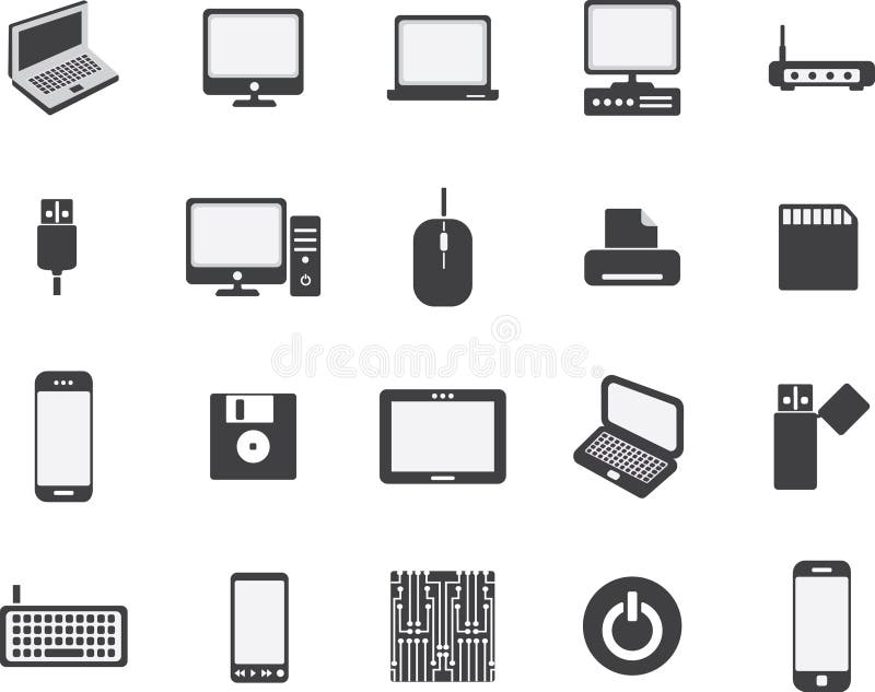 Computer Icon Set. Vector Illustration Decorative Design Stock Vector ...
