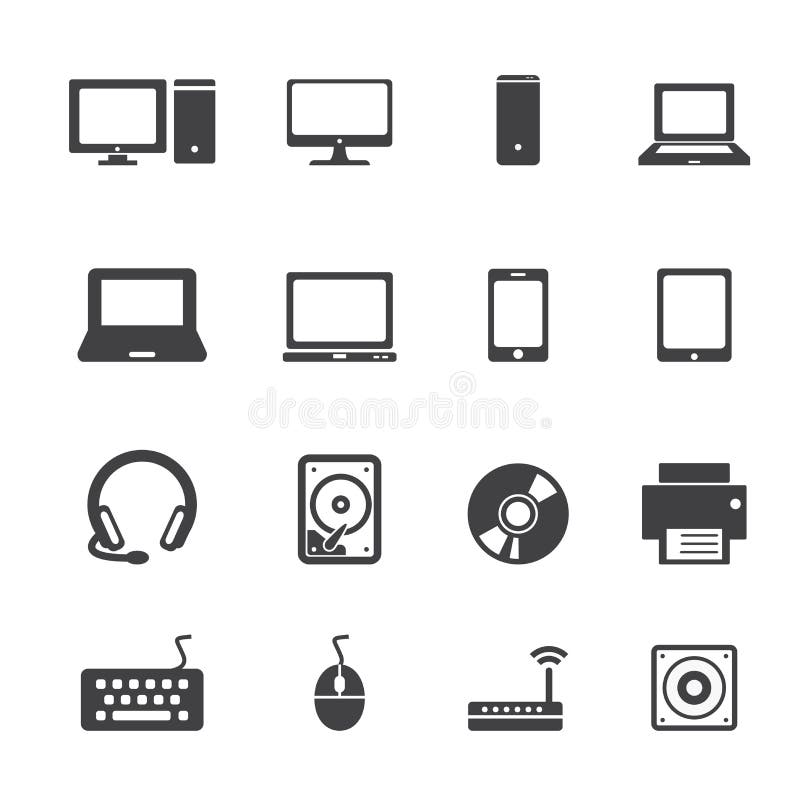 Computer Icon stock vector. Illustration of disc, earphone - 31435548