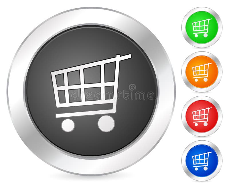 Computer Icon Shopping Cart Stock Vector - Illustration of reflection ...