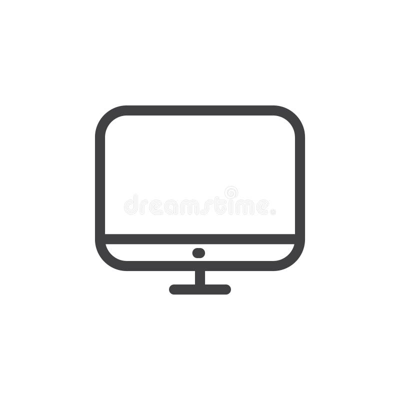 Computer Icon Simple Outline Vector Logo Stock Vector - Illustration of ...