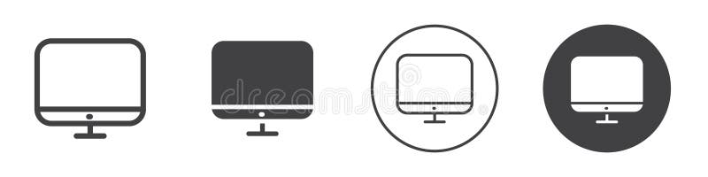 Computer Icon Simple Outline Vector Logo Stock Illustration ...