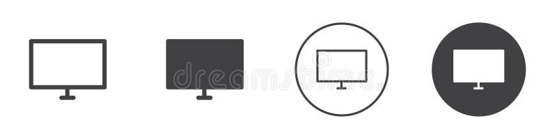 Computer Icon Simple Outline Vector Logo Stock Illustration ...