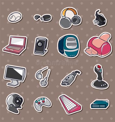 Computer icon stickers stock vector. Illustration of disk - 24538247