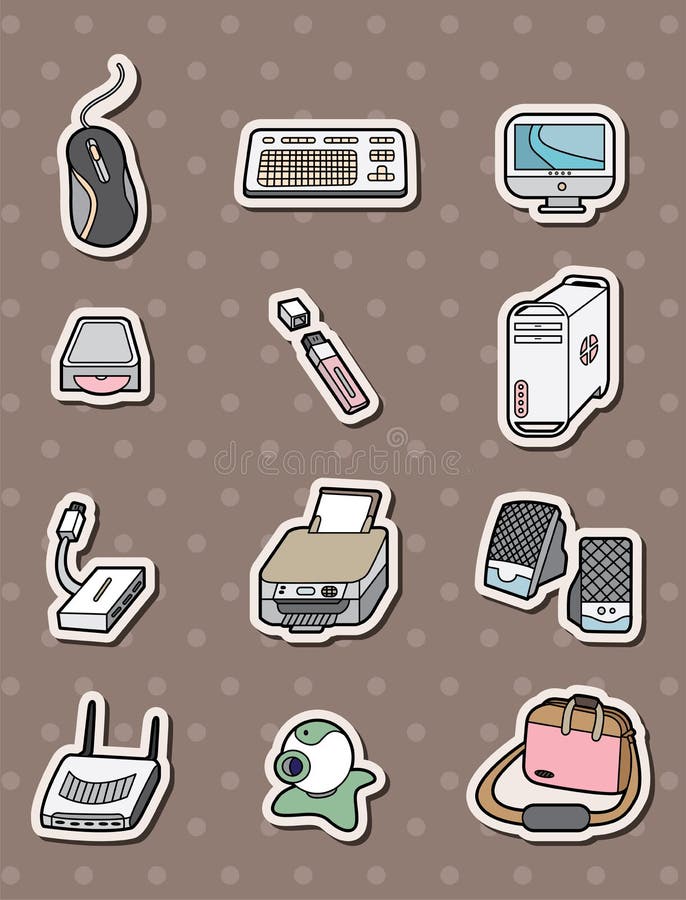 Computer icon stickers stock vector. Illustration of icon - 24642822