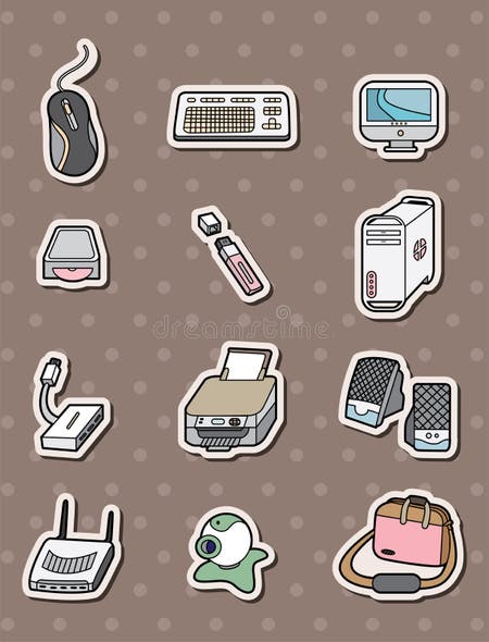 Computer icon stickers stock vector. Illustration of icon - 24642822