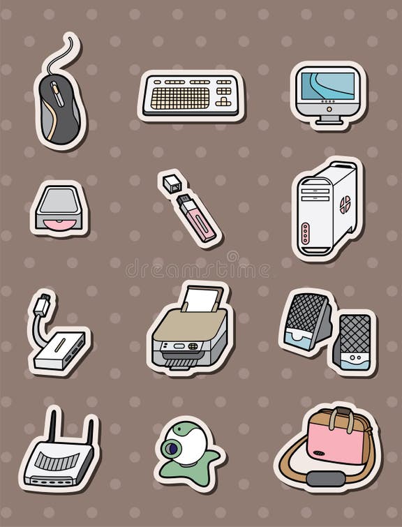 Computer icon stickers stock vector. Illustration of icon - 24642822