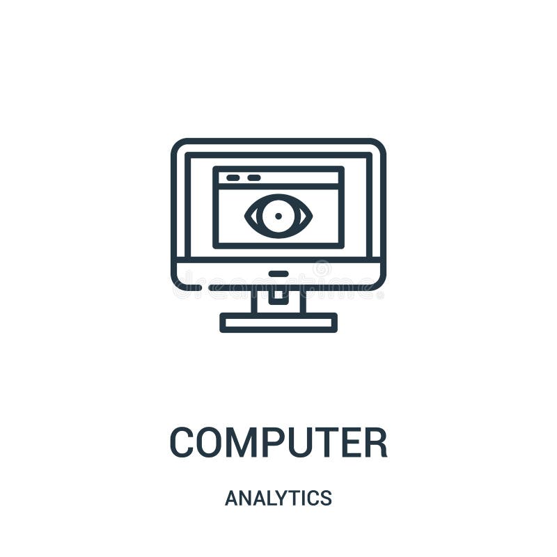 Computer Icon Vector From Analytics Collection Thin Line Computer Outline Icon Vector