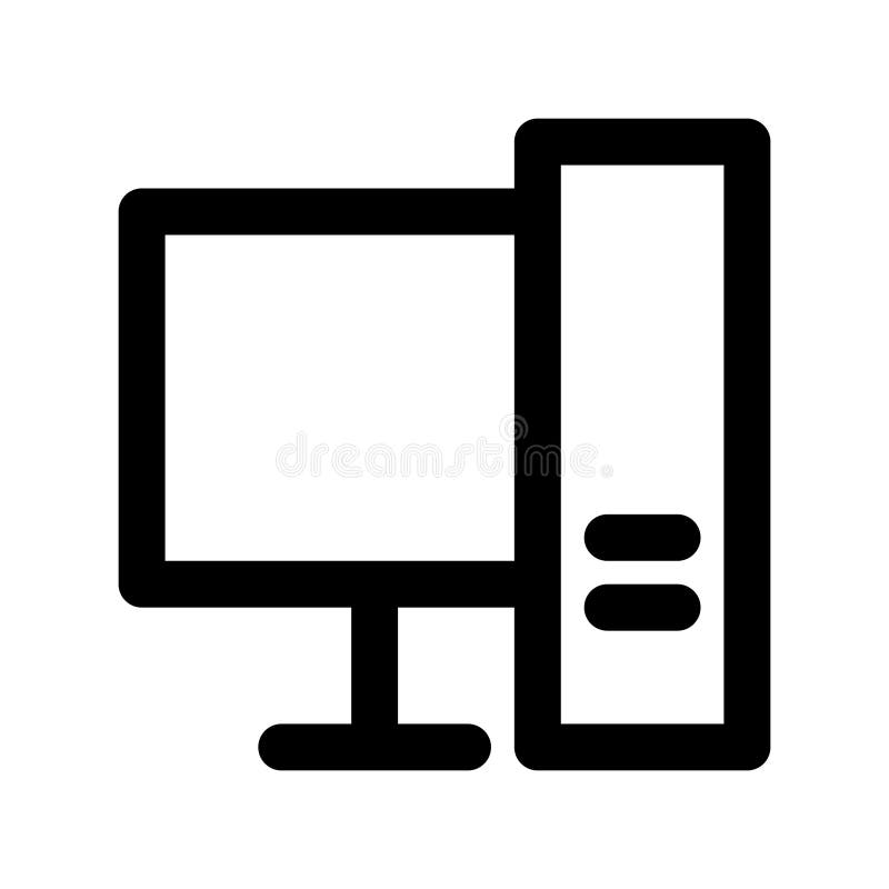 Computer Icon Outline Style Symbol Design. Vector Illustration Design ...