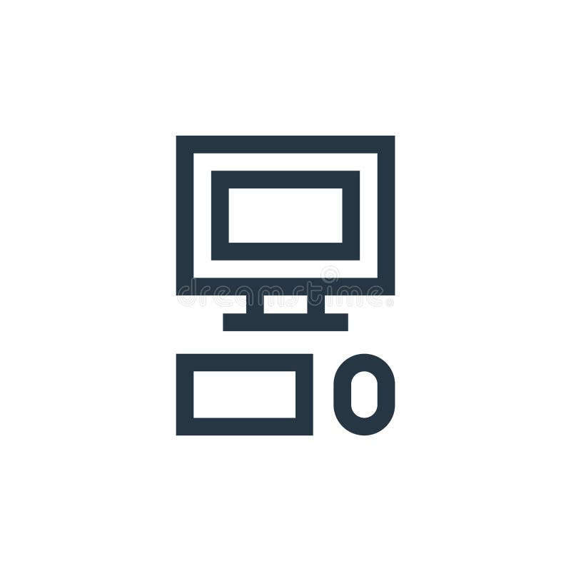 Computer Icon Vector from Education Concept. Thin Line Illustration of ...