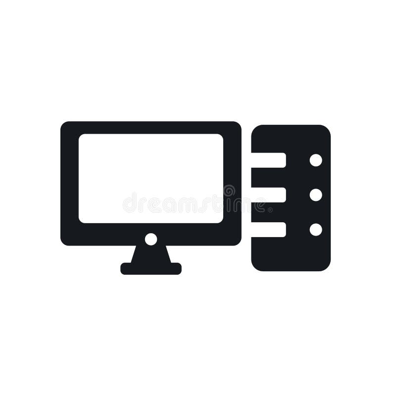 Computer Icon Vector Sign and Symbol Isolated on White Background ...