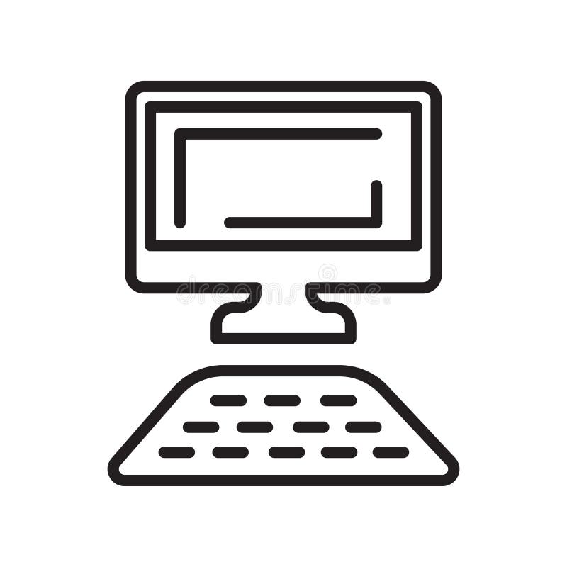 Computer Screen Linux Icon Vector Sign and Symbol Isolated on White ...