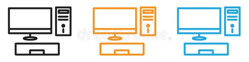 Computer Icon Vector Logo Set Collection for Web App Ui Stock Vector ...