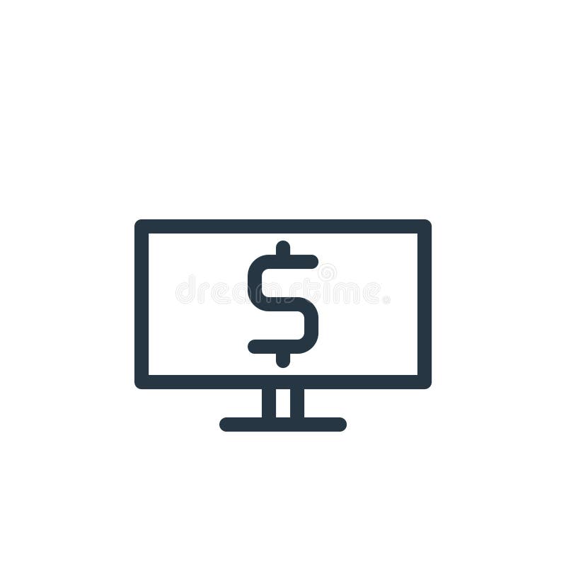 Computer Icon Vector from Marketing Business Concept. Thin Line ...