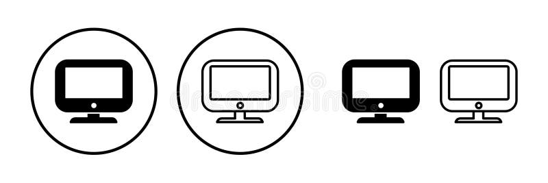 Computer Icon . Computer Monitor Icon Stock Vector - Illustration of ...