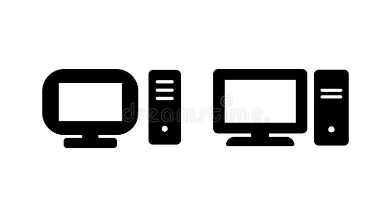 Computer Icon . Computer Monitor Icon Stock Vector - Illustration of ...