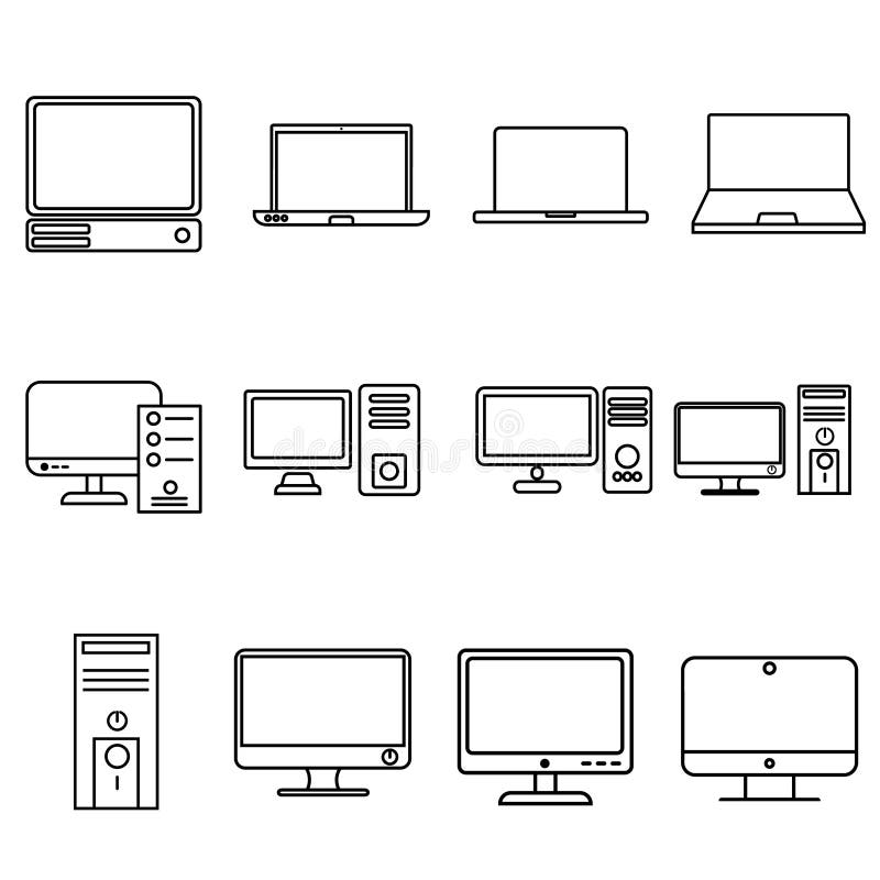 Computer Icon Vector. Pc Illustration Sign. Device Symbol. Laptop Logo ...