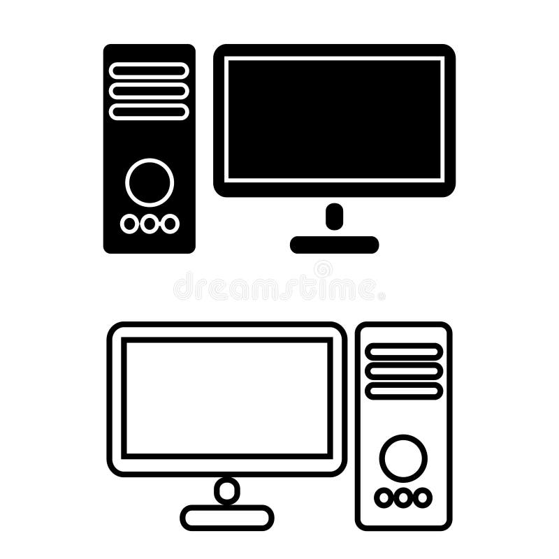 Computer Icon Vector. Pc Illustration Sign. Device Symbol. Laptop Logo ...