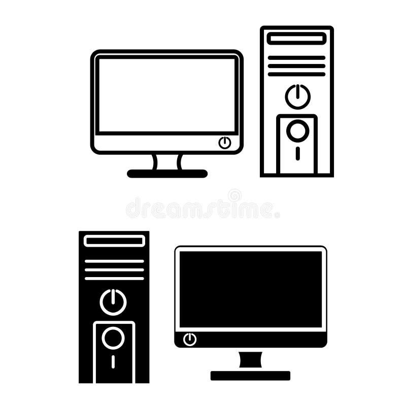 Computer Icon Vector. Pc Illustration Sign. Device Symbol. Laptop Logo ...