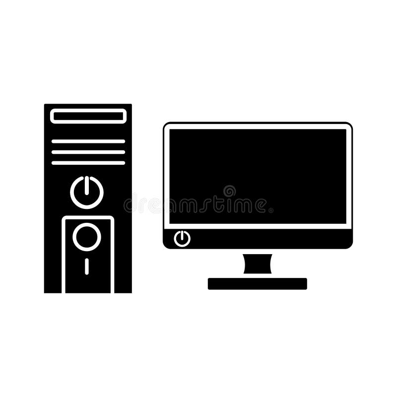Computer Icon Vector. Pc Illustration Sign. Device Symbol. Laptop Logo ...