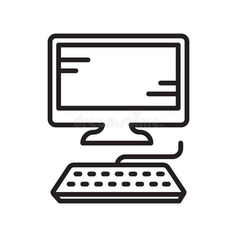 Computer Screen Linux Icon Vector Sign and Symbol Isolated on White ...