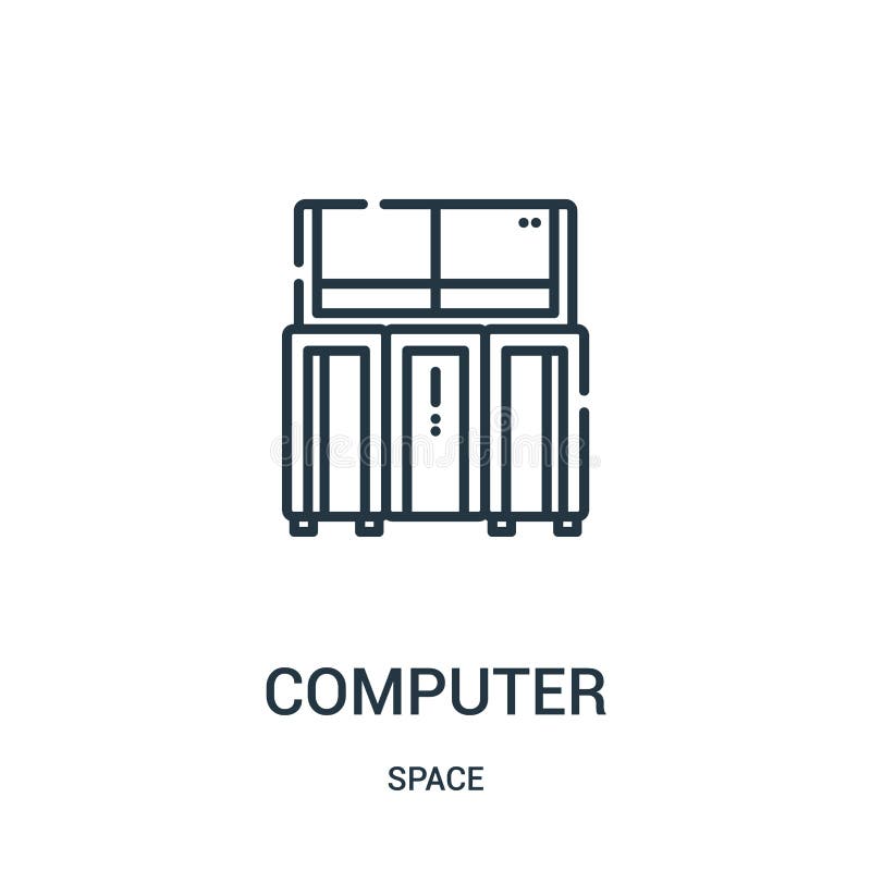 Computer Icon Vector From Space Collection Thin Line Computer Outline Icon Vector Illustration