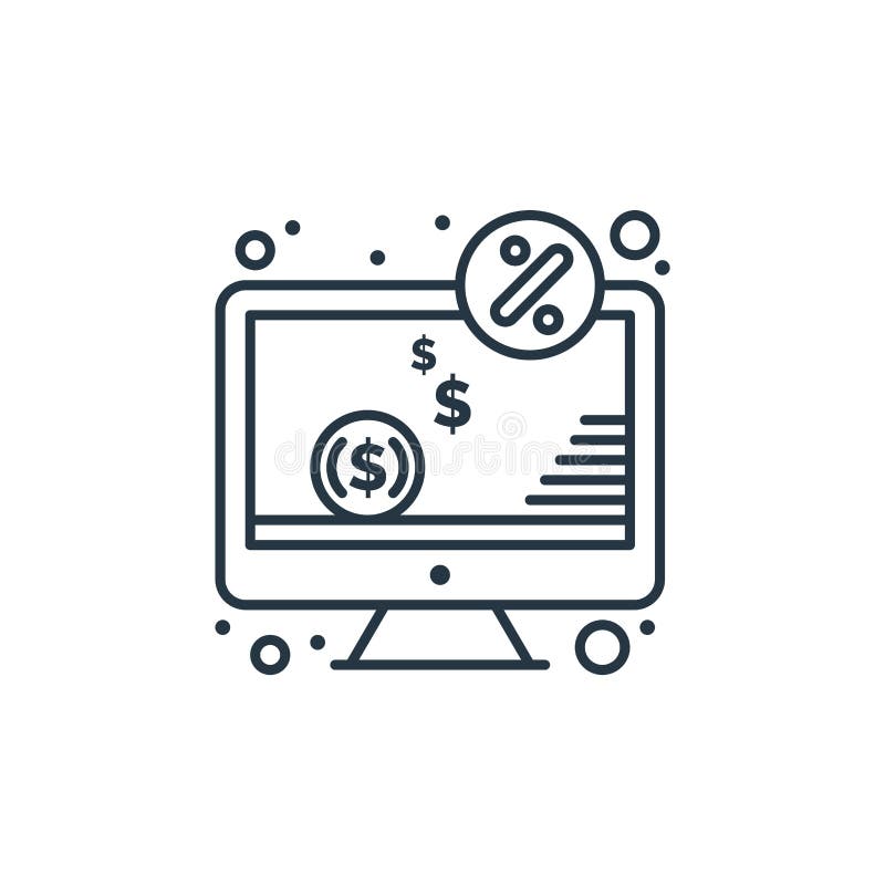 Computer Icon Vector from Taxes Concept. Thin Line Illustration of ...