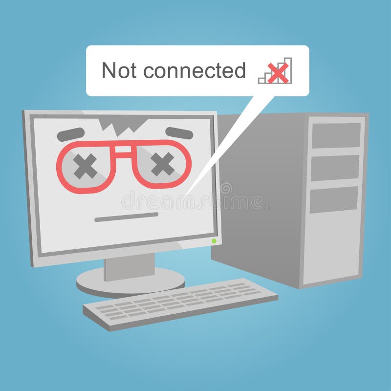 Computer Icon Web Not Connected Stock Illustration - Illustration of ...