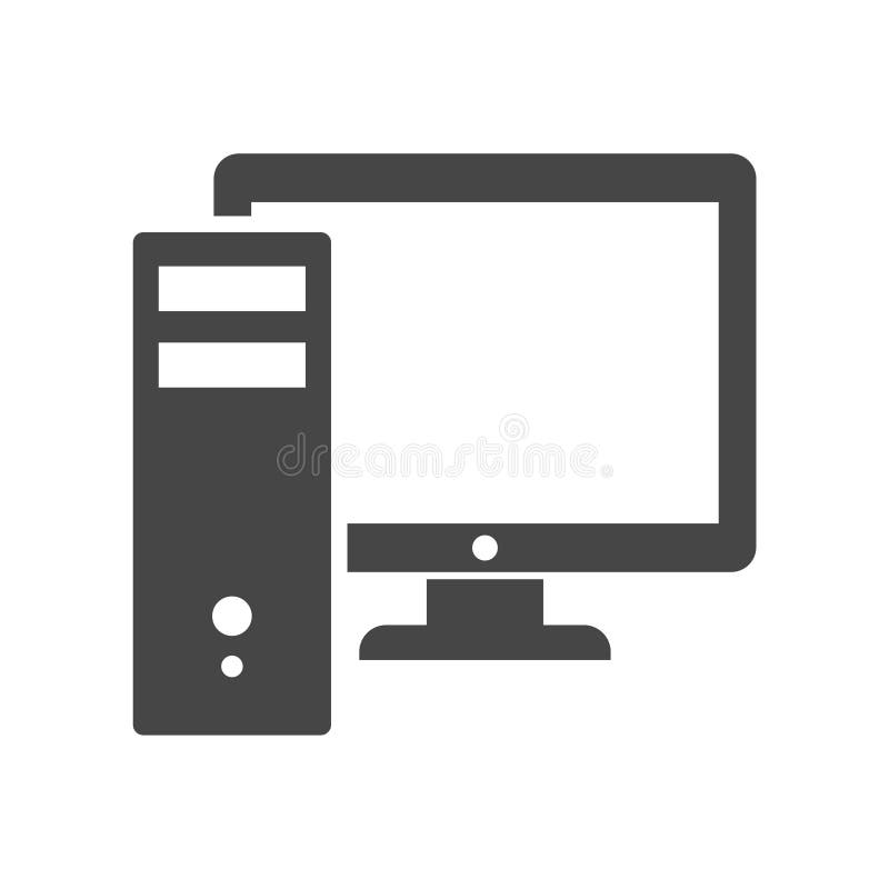 Computer Icon on White Background Stock Illustration - Illustration of ...
