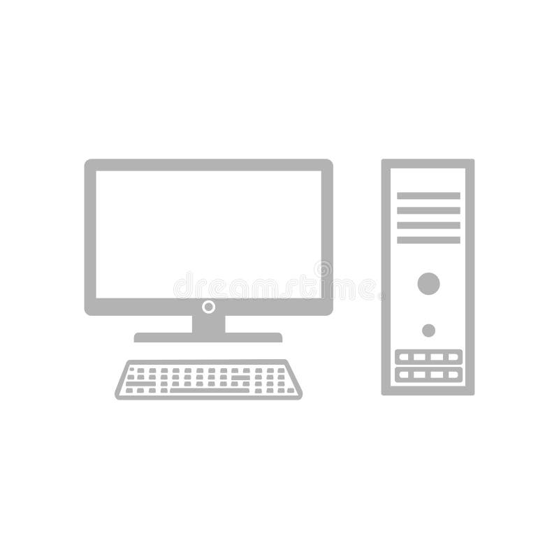 Computer Icon on a White Background, Vector Illustration Stock Vector ...