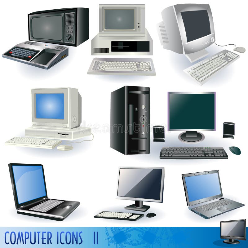 Computer icons 2 stock vector. Illustration of hardware - 14020013