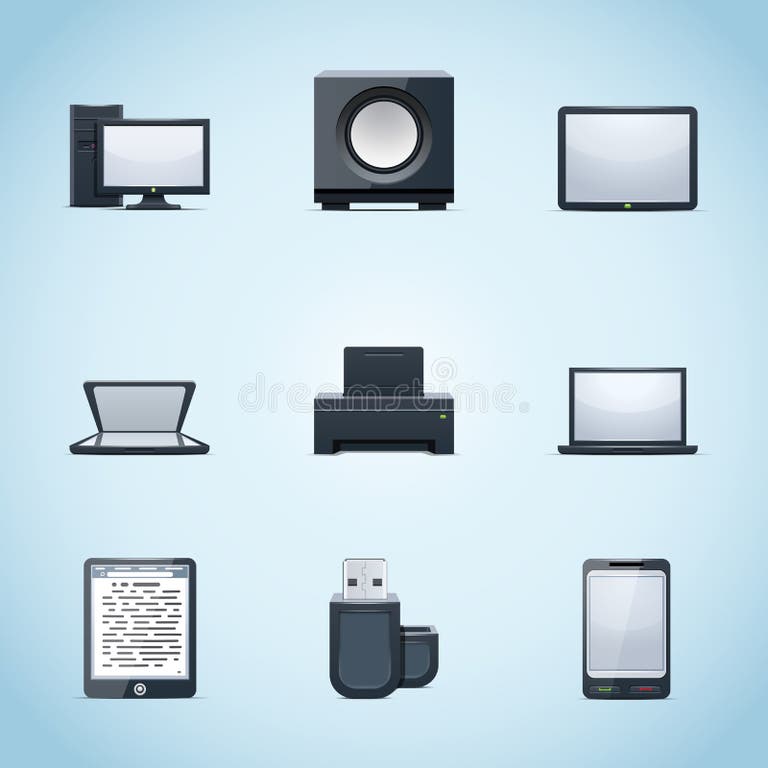 Computer Peripherals Icons Stock Illustrations – 691 Computer ...