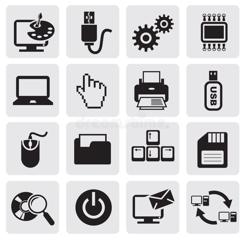 Computer icons stock vector. Illustration of data, chip - 25541584