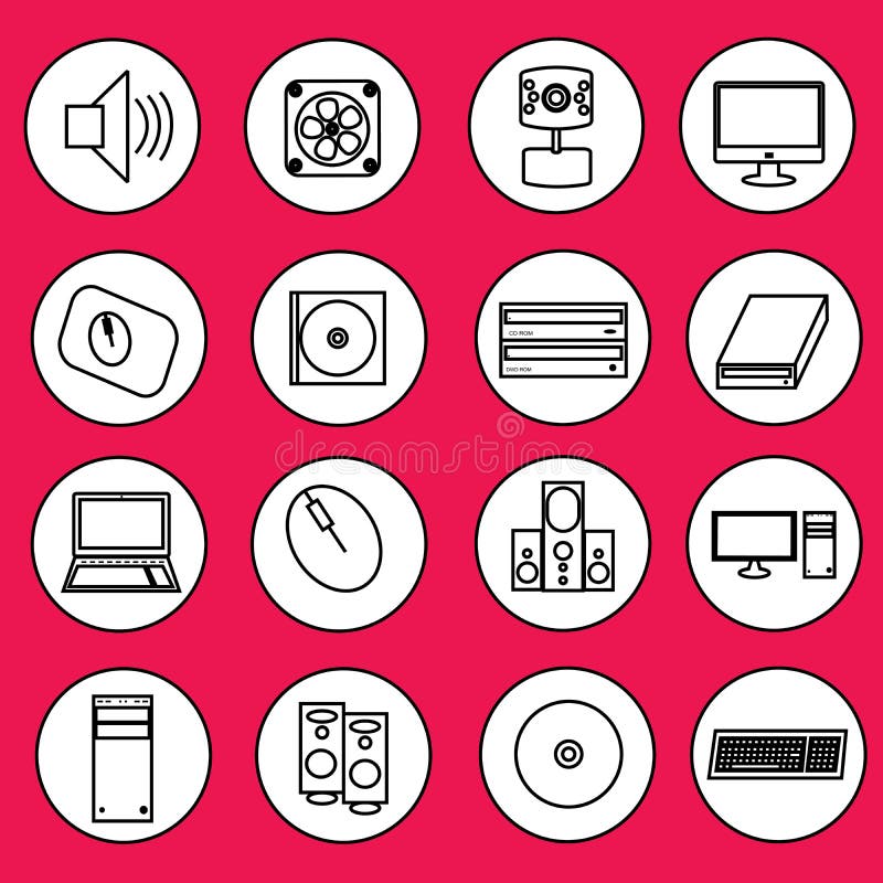 Computer Icons in the Circle Stock Vector - Illustration of tower ...