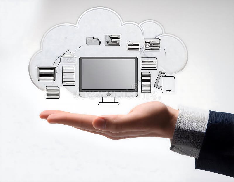 Computer Icons Concept Hand Holding Blank Space on White Stock ...