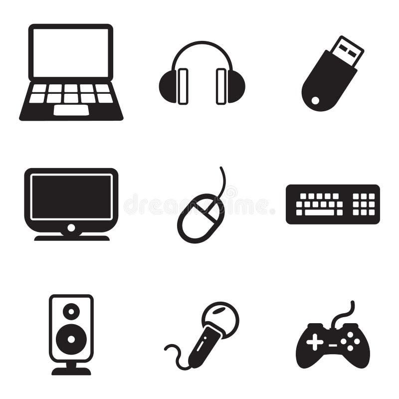 Computer Technology Vector Symbols or Icons Set Stock Vector ...