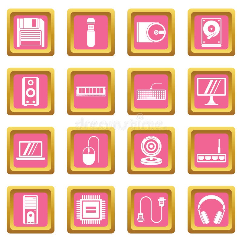 Computer icons pink stock vector. Illustration of panel - 98509924