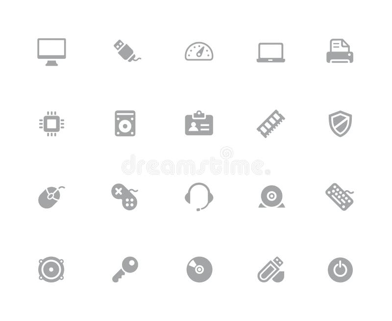 Computer Icons // 32 Pixels Icons White Series Stock Vector ...