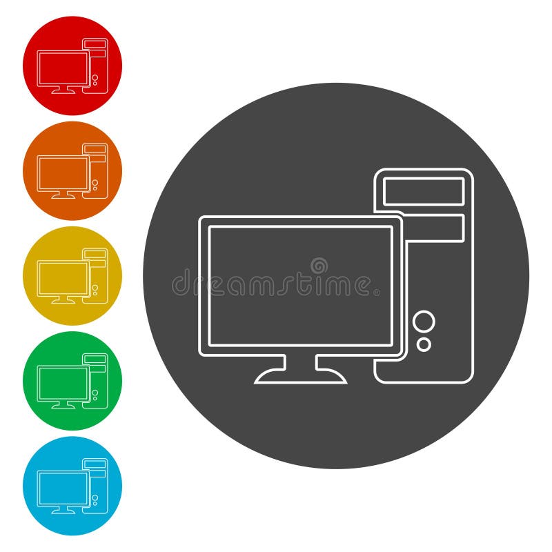 Computer icons set stock vector. Illustration of network - 133396927