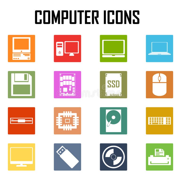 Computer icons set. stock vector. Illustration of computer - 70230045