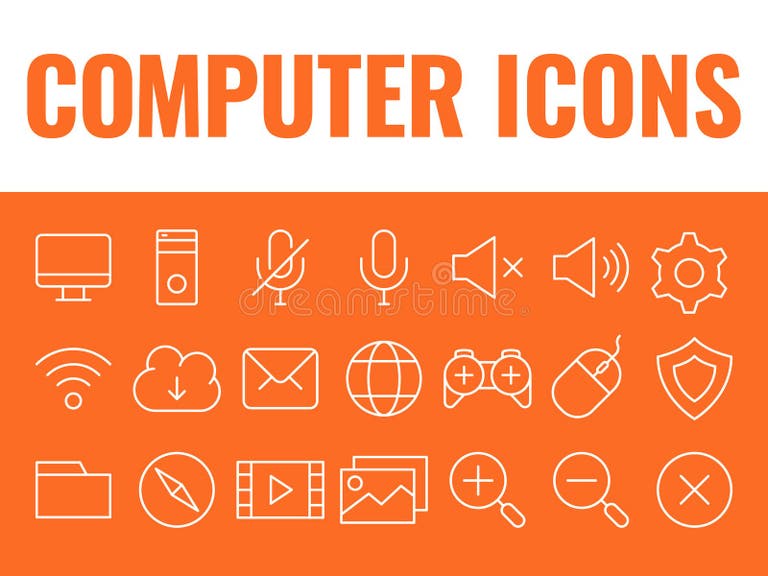 Computer Icons Set Vector. Computer Icons Vector. Pc Icons ...