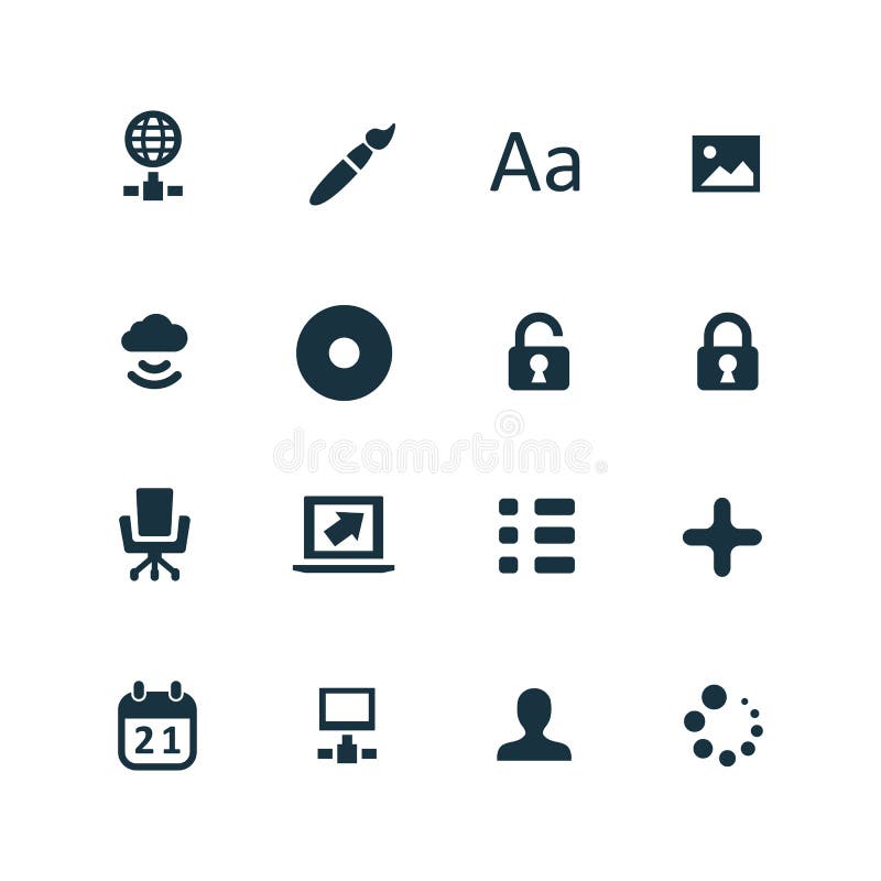 Computer menu icons set stock vector. Illustration of information ...